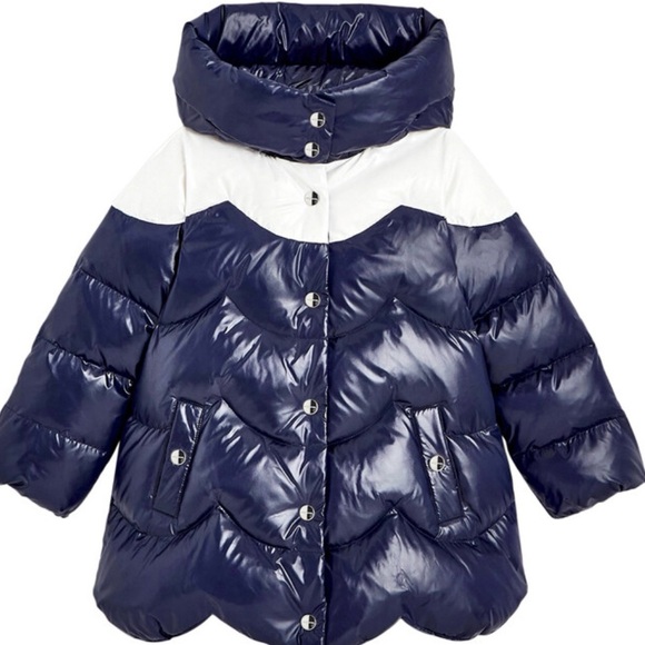 Jacadi | Jackets & Coats | Kids Navy And White Colorblock Puffer Jacket ...